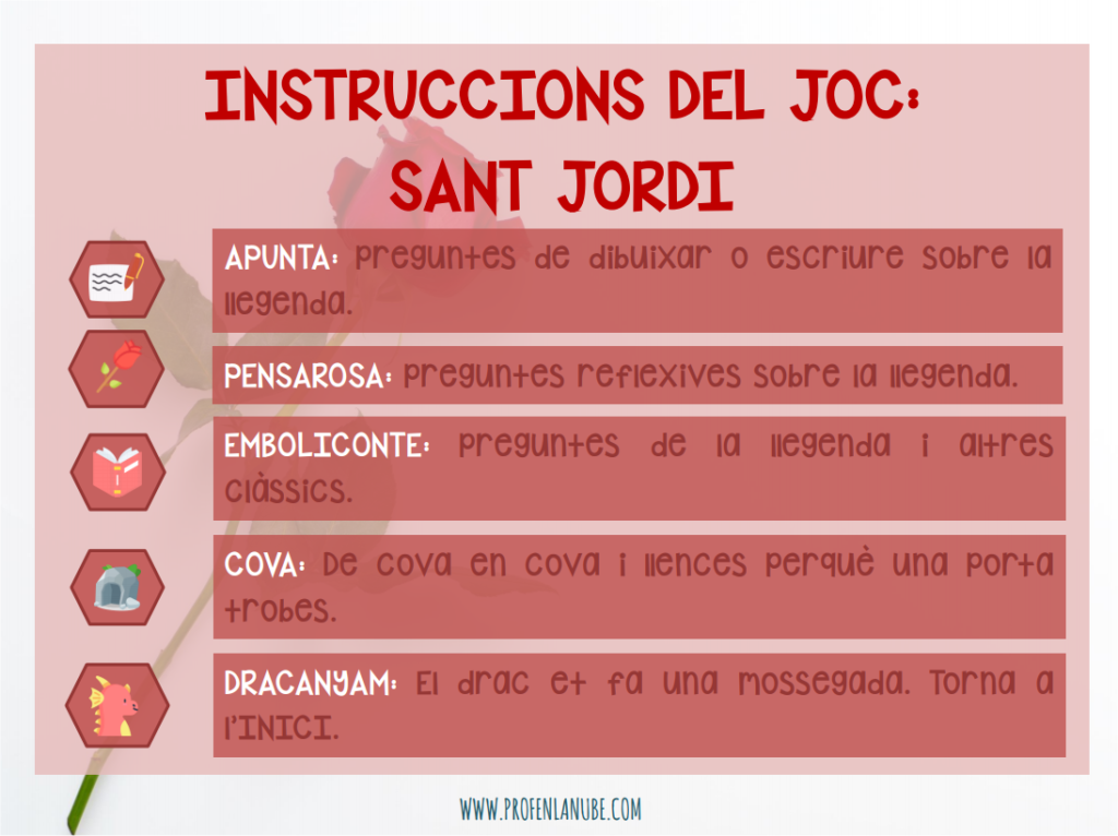 JUEGO DE MESA: SANT JORDI – Profe en la nube